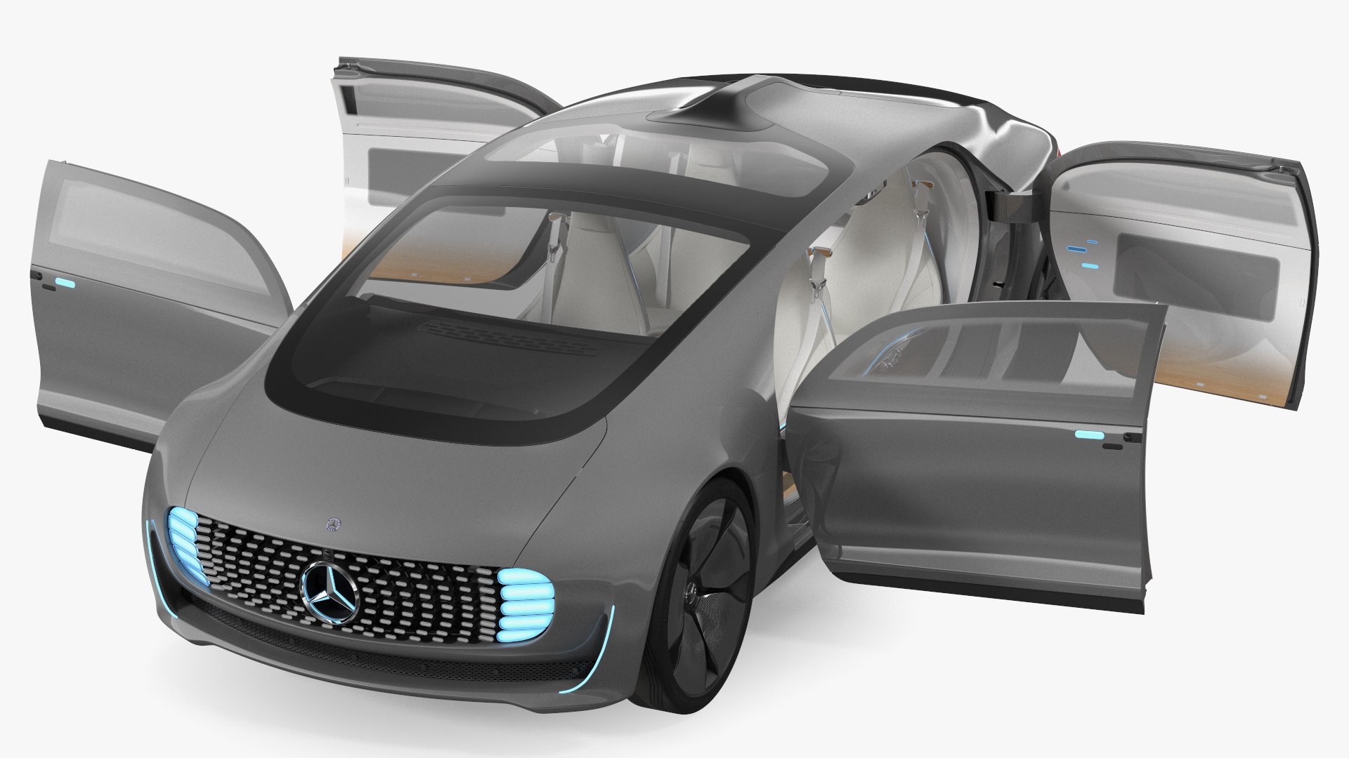 3D Mercedes Benz F015 Self Driving Car Concept Rigged For Maya Model ...