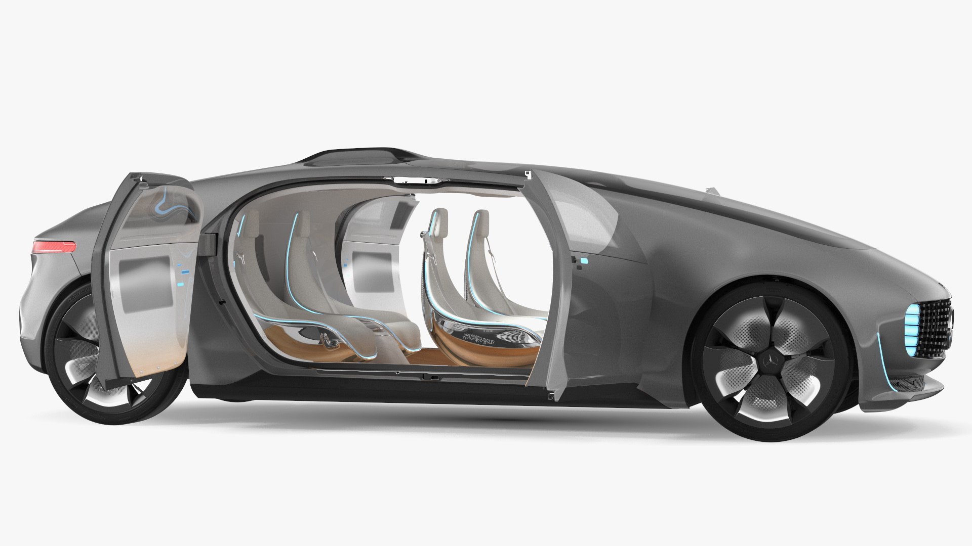 3D Mercedes Benz F015 Self Driving Car Concept Rigged For Maya Model - TurboSquid 2059279