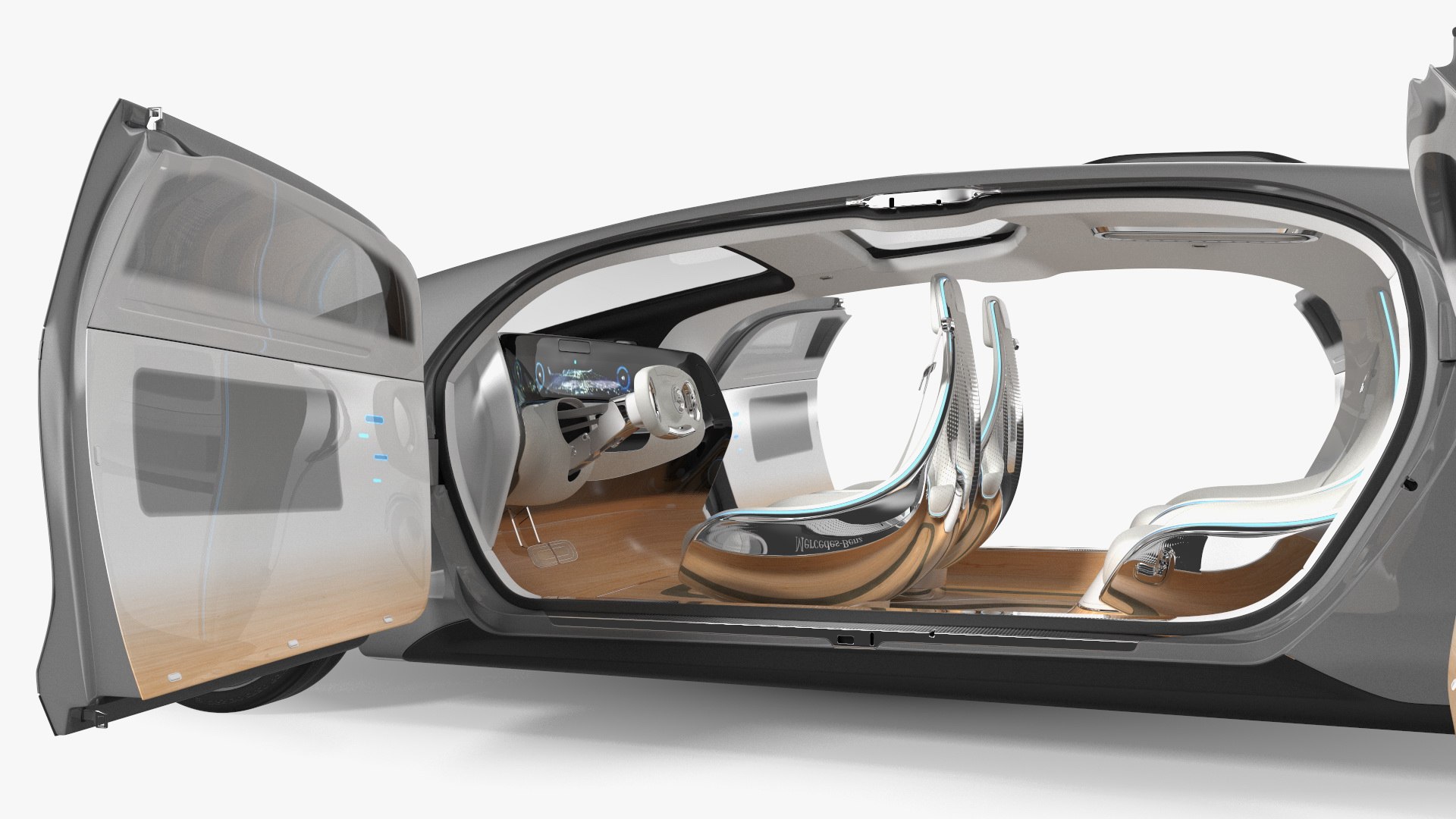 3D Mercedes Benz F015 Self Driving Car Concept Rigged For Maya Model - TurboSquid 2059279