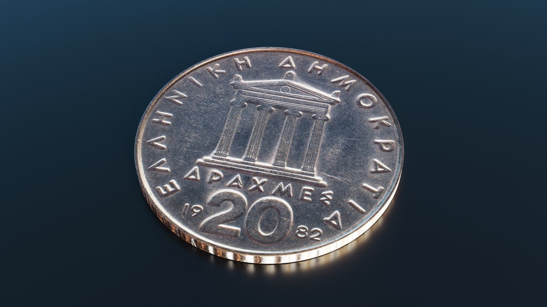 Greek 20 Drachmas Coin 3D - TurboSquid 2375124