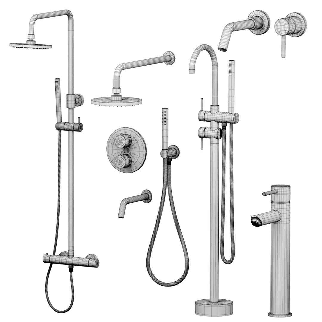 3D Model Faucets And Shower Sets Lusso Set - TurboSquid 1814490