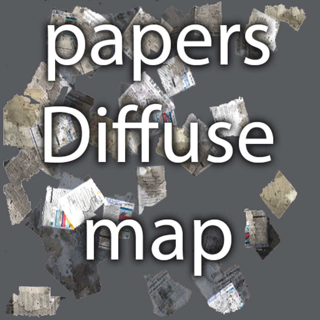 Scattered Papers 3d Model