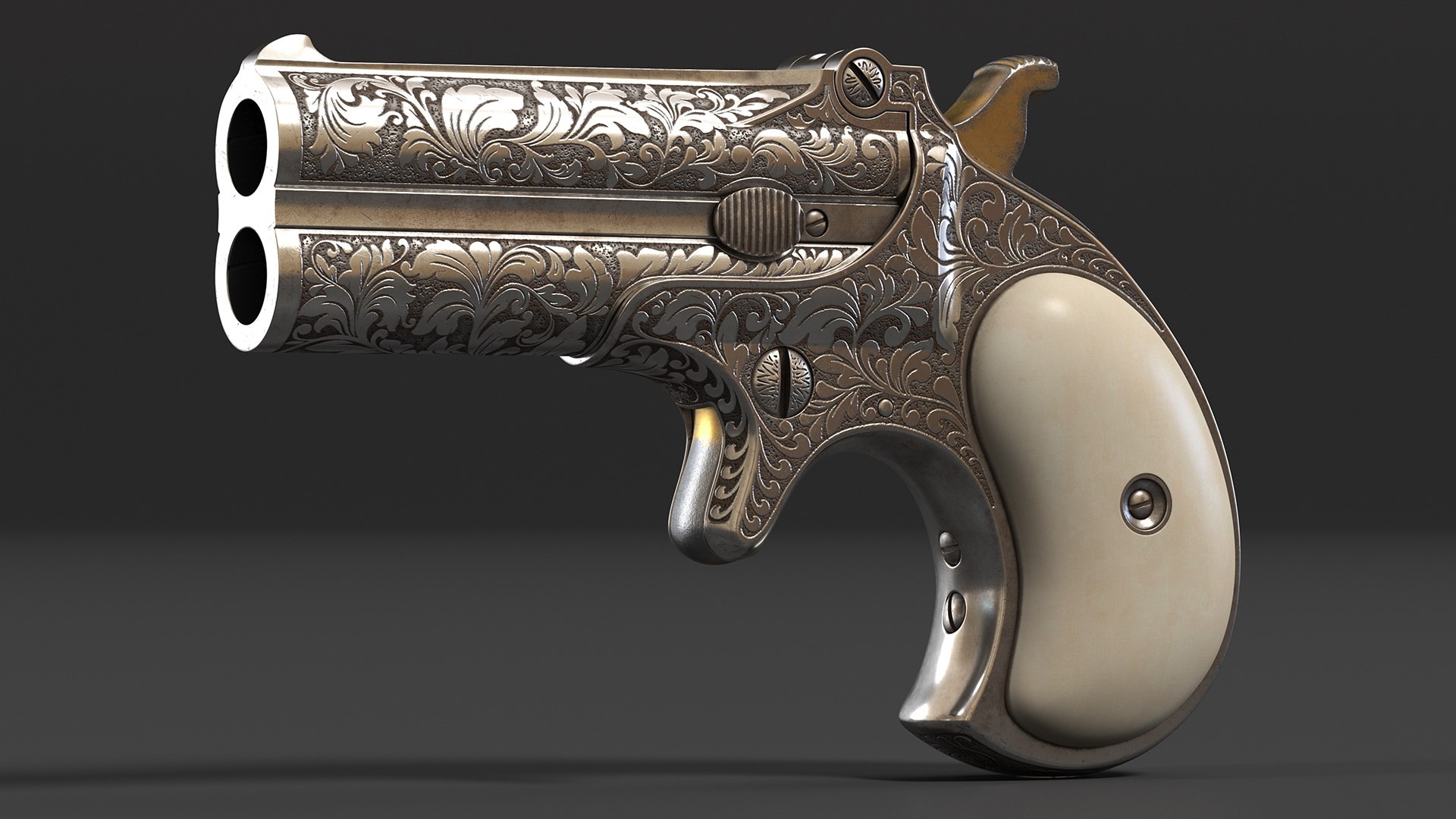 3D Engraved Remington Model 95 Double Deringer - TurboSquid 1971776