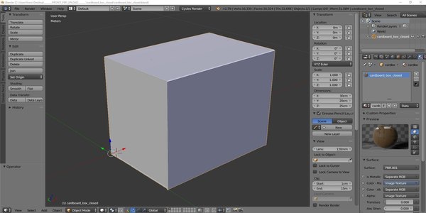 Closed cardboard box 3D model - TurboSquid 1503453