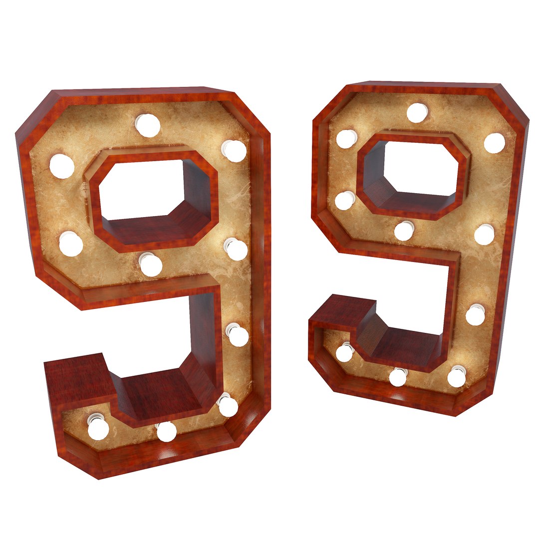 Marquee Number Nine Wooden Led Glow Sign 3dmodel 3D Model - TurboSquid ...