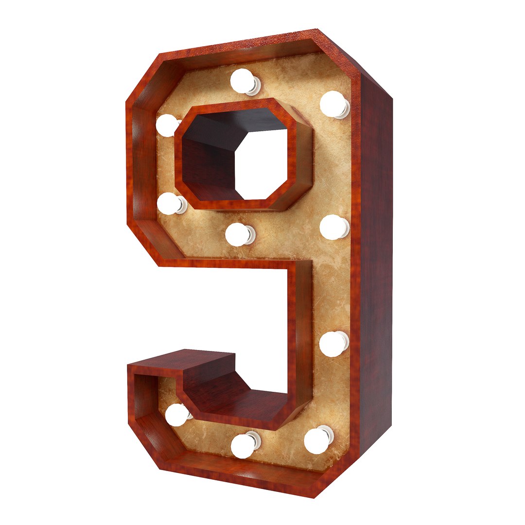 Marquee Number Nine Wooden Led Glow Sign 3dmodel 3D Model - TurboSquid ...