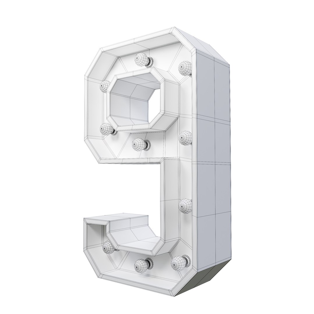 Marquee Number Nine Wooden Led Glow Sign 3dmodel 3D Model - TurboSquid ...