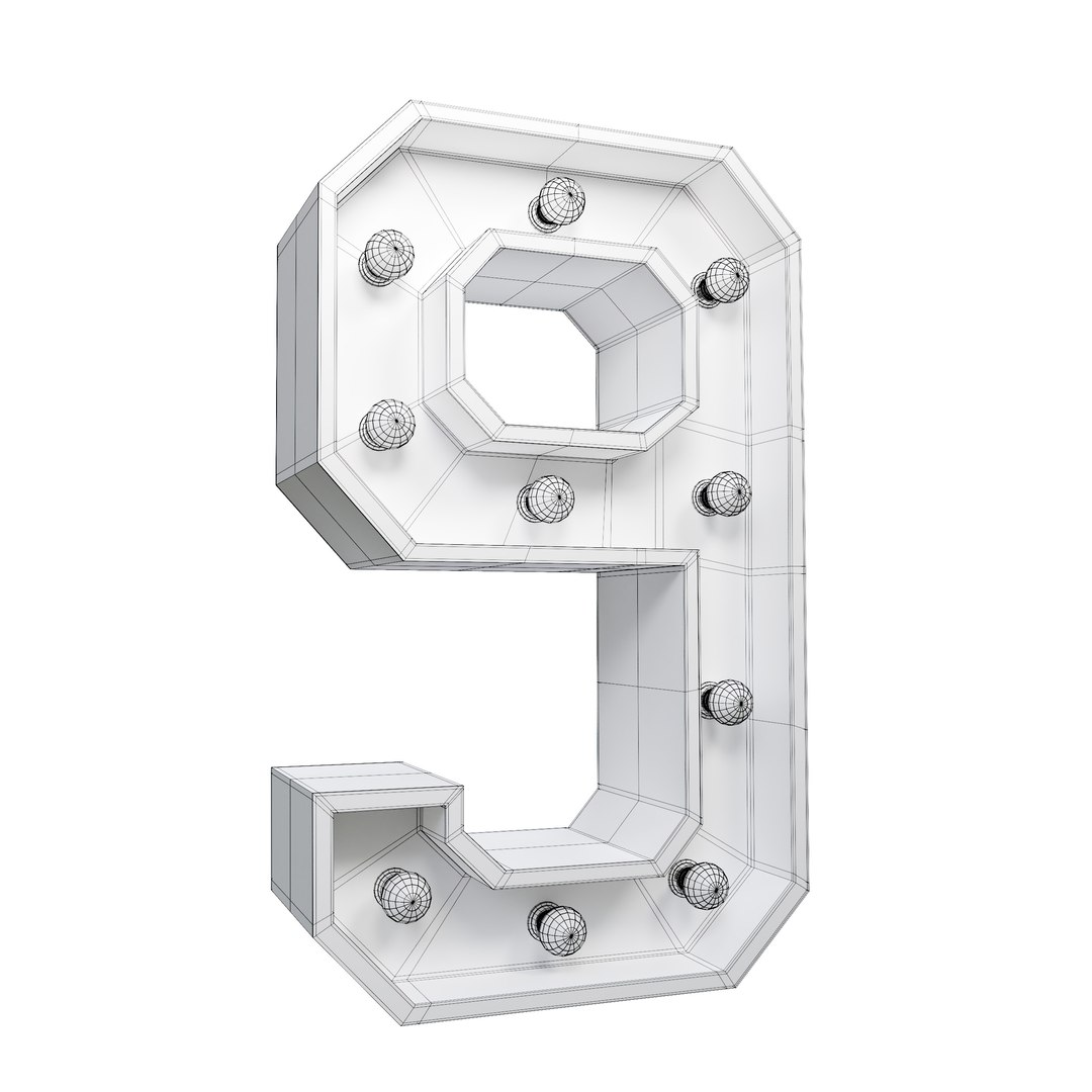 Marquee Number Nine Wooden Led Glow Sign 3dmodel 3D Model - TurboSquid ...