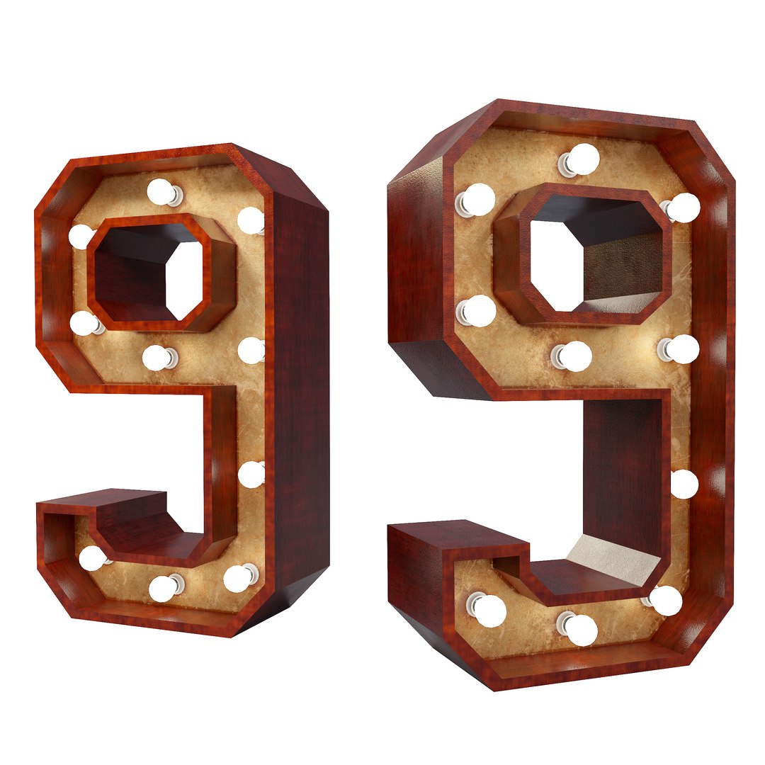 Marquee Number Nine Wooden Led Glow Sign 3dmodel 3D Model - TurboSquid ...