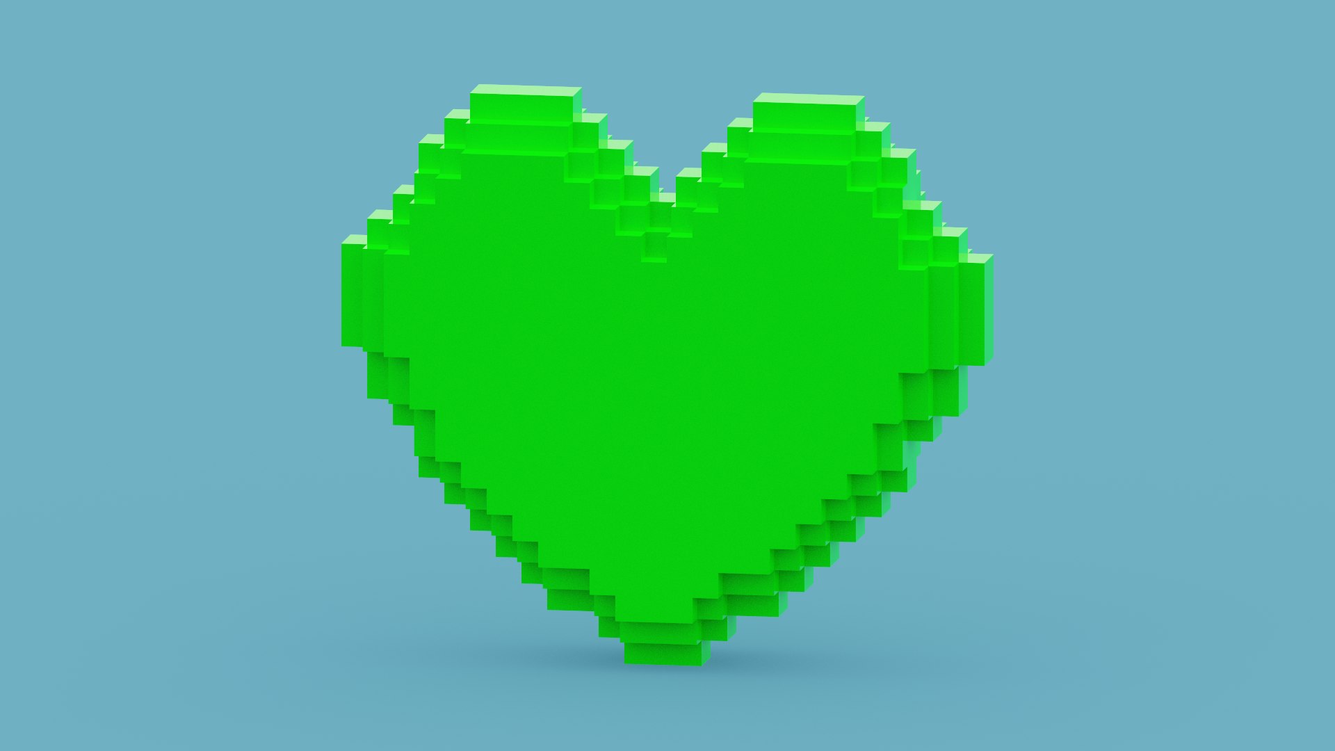 3D Voxel Green Heart Model - TurboSquid 1980879
