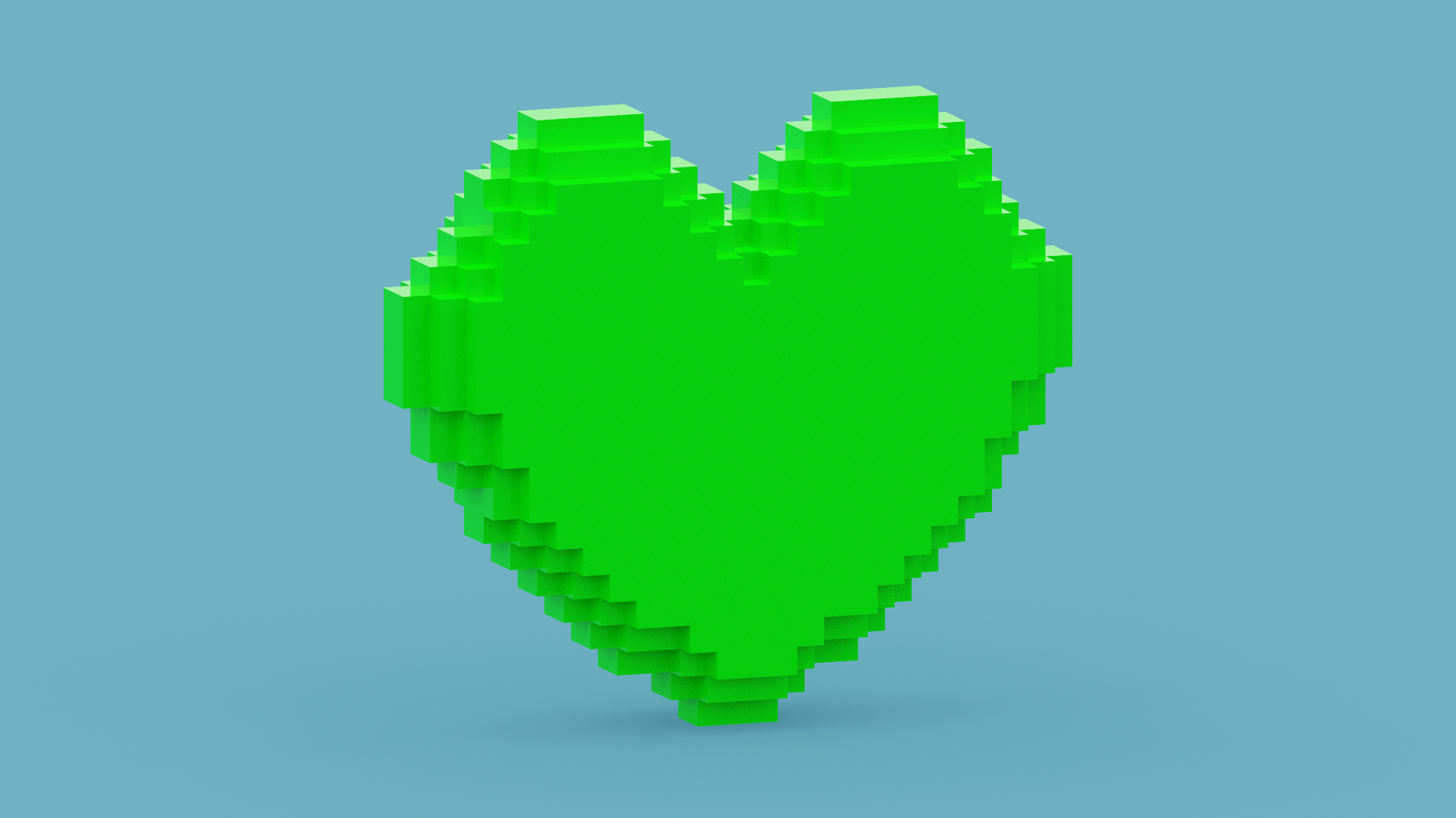 3D Voxel Green Heart Model - TurboSquid 1980879
