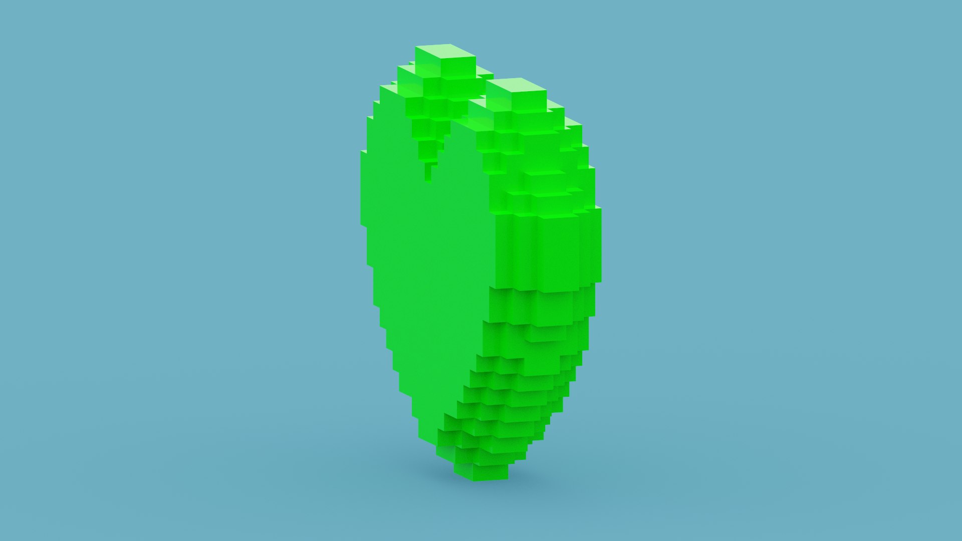 3D Voxel Green Heart Model - TurboSquid 1980879