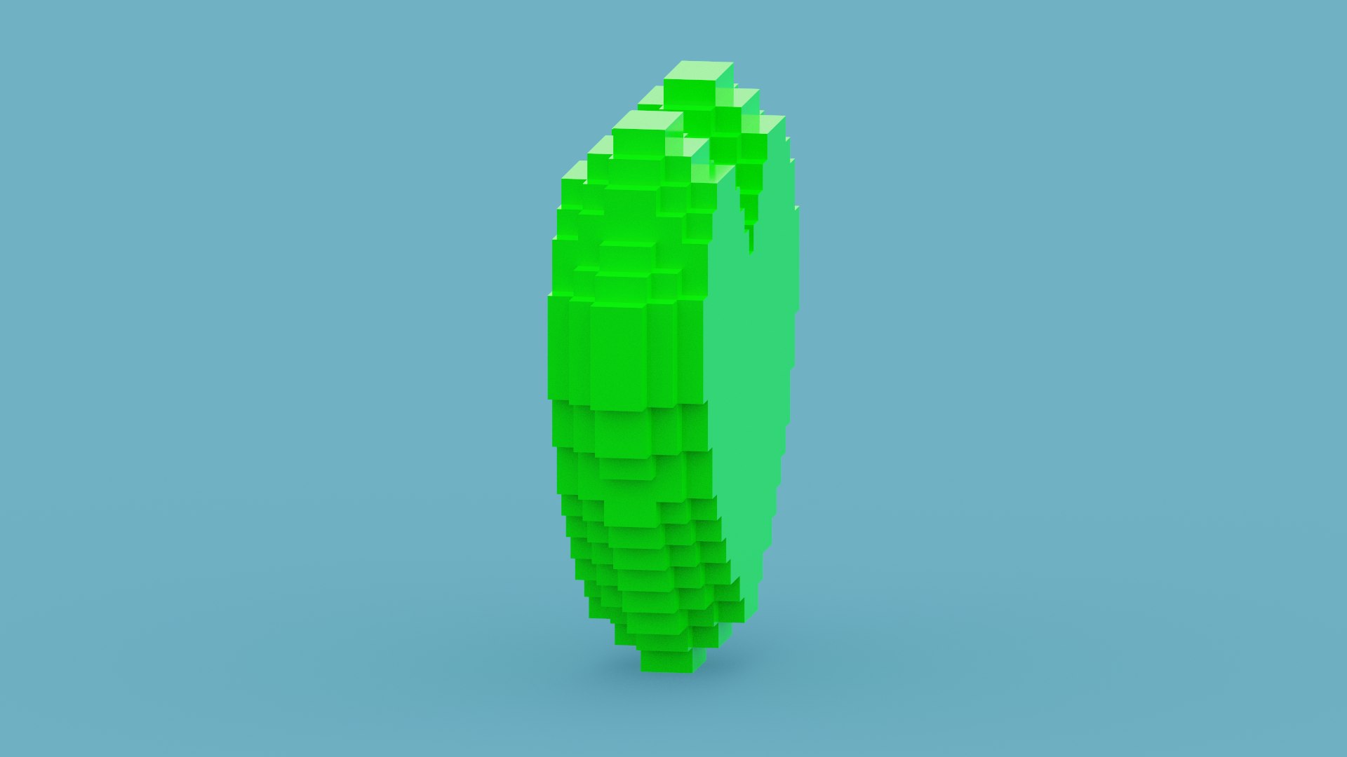 3D Voxel Green Heart Model - TurboSquid 1980879