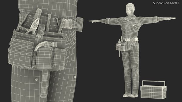非裔美国锁匠 T 姿势3D模型 - TurboSquid 1706856
