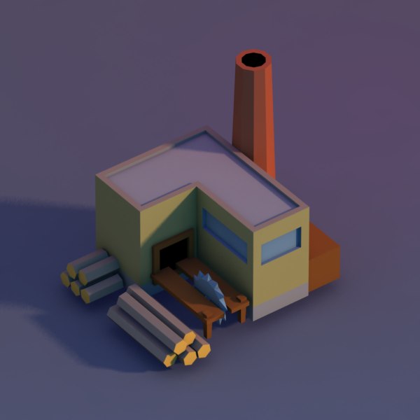 3d model sawmill building