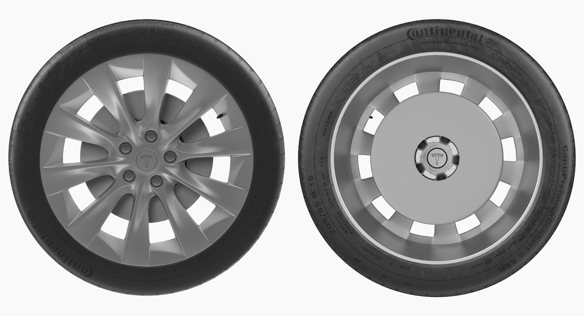 3D tesla silver slipstream wheel | 1143479 | TurboSquid