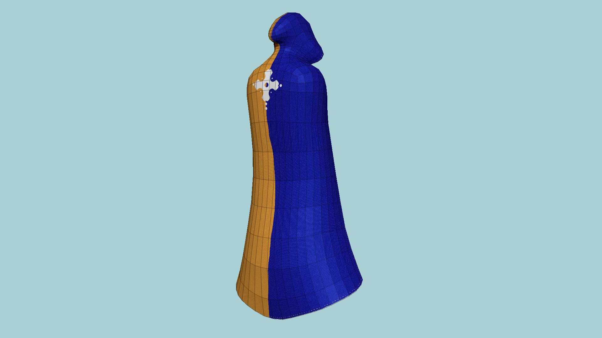 Medieval Cloak A09 Blue Orange - Fantasy Character Design 3D Model ...