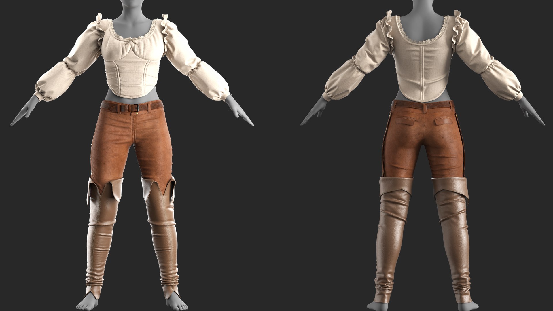 Girls Outfit 36 - Marvelous CLO Project file Video Process3D模型 ...