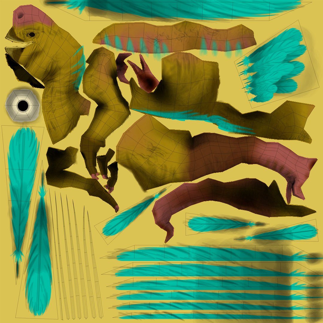 3d Nomingia Dinosaur Colourful Model