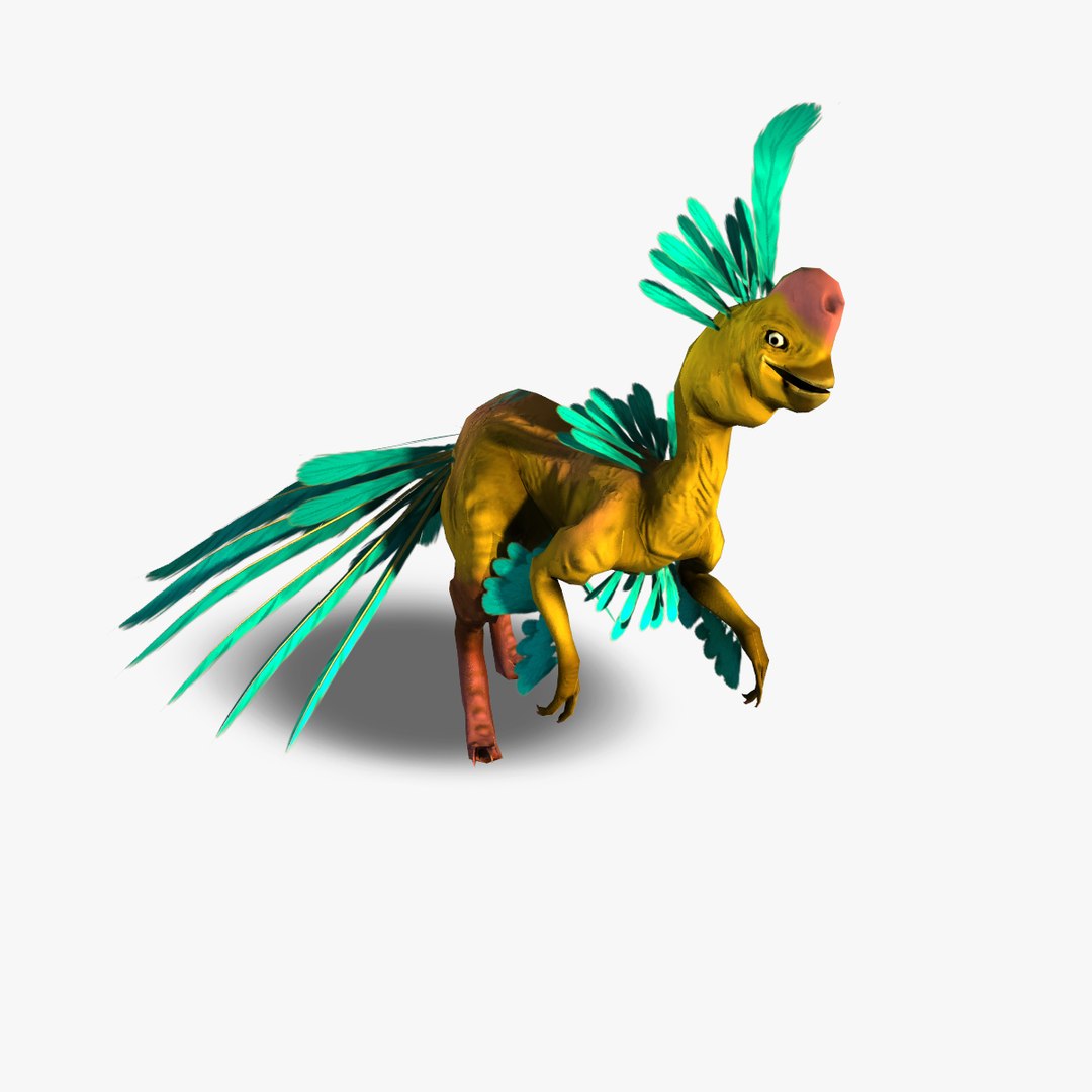 3d nomingia dinosaur colourful model