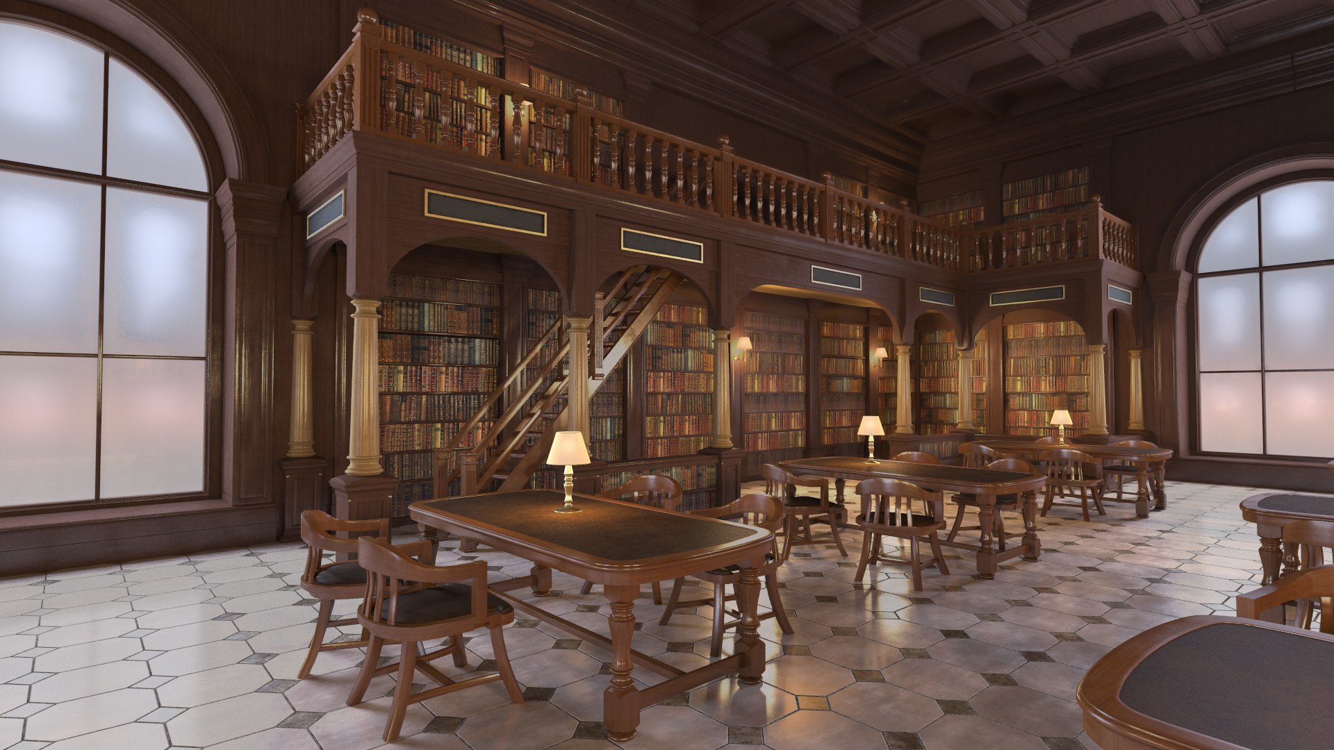 Classic Old Library 3D Model - TurboSquid 1672006