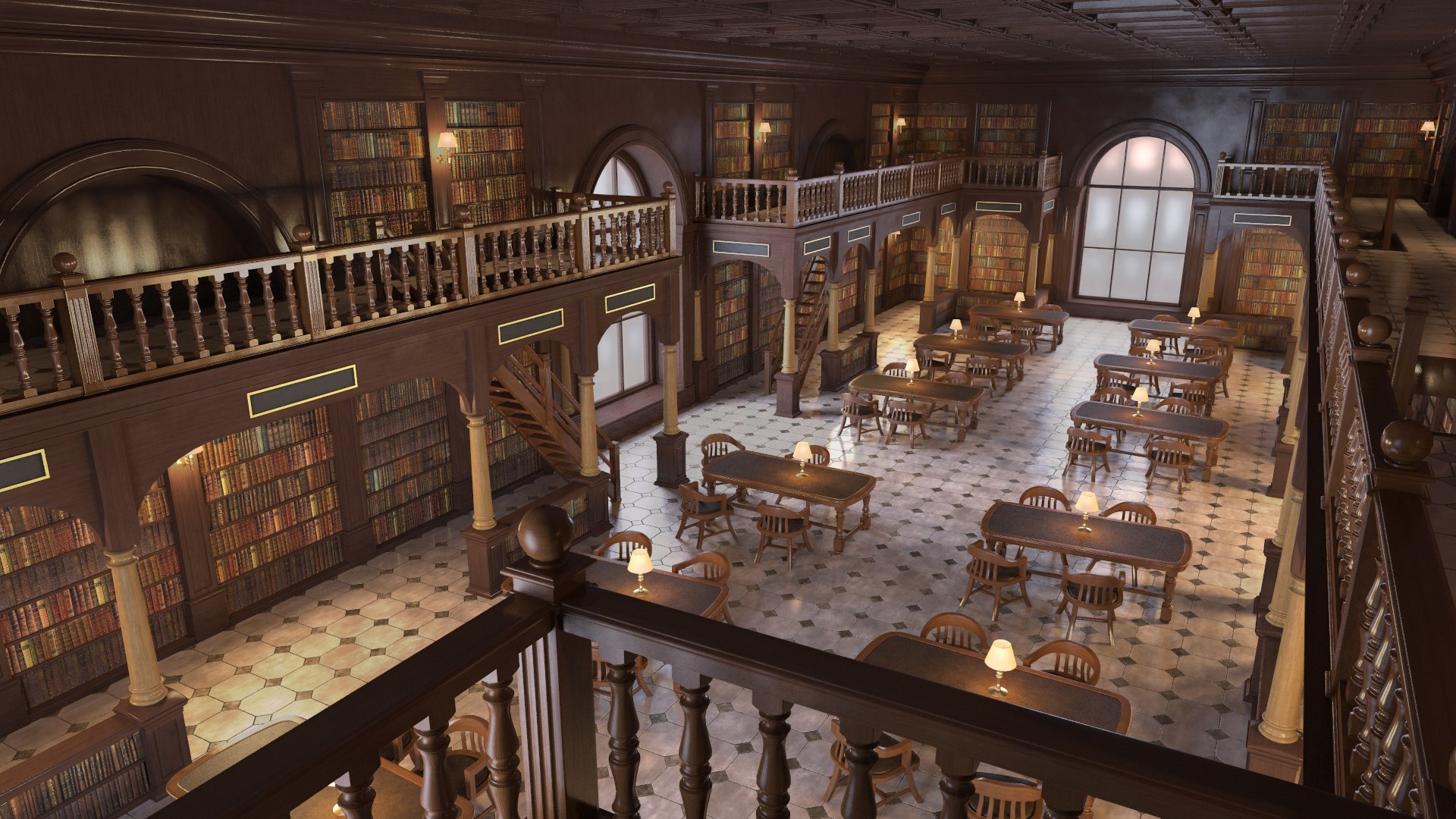 Classic Old Library 3D Model - TurboSquid 1672006