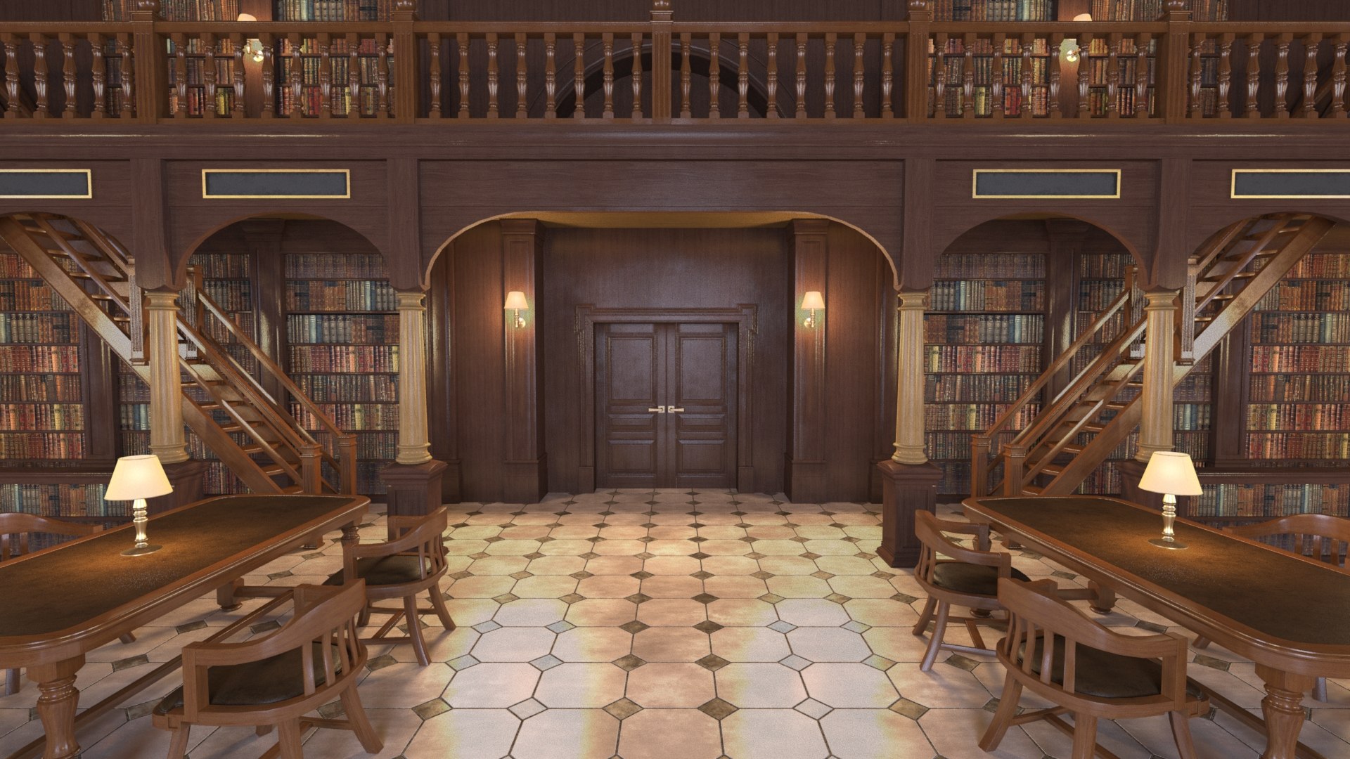 Classic Old Library 3D Model - TurboSquid 1672006