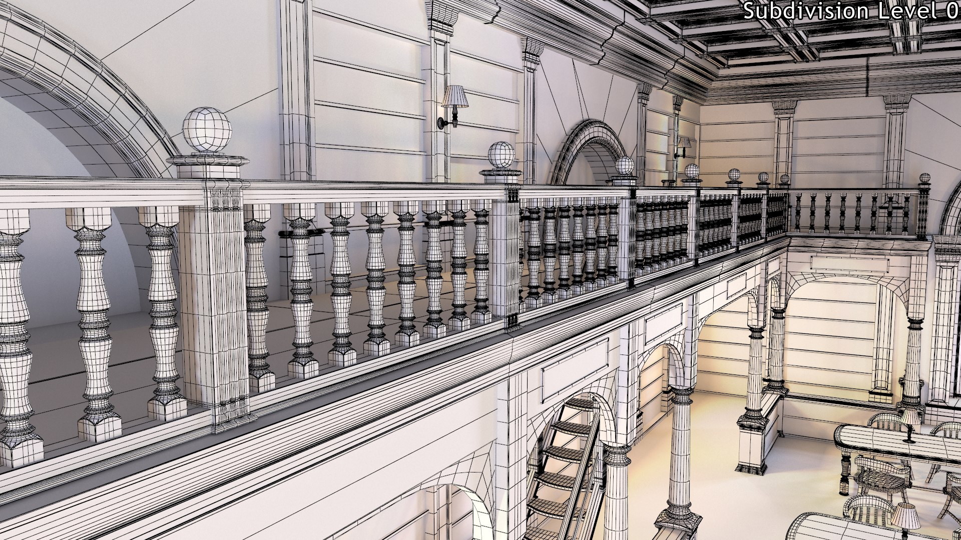 Classic Old Library 3D Model - TurboSquid 1672006