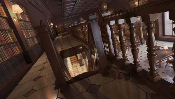 Classic old library 3D model - TurboSquid 1672006