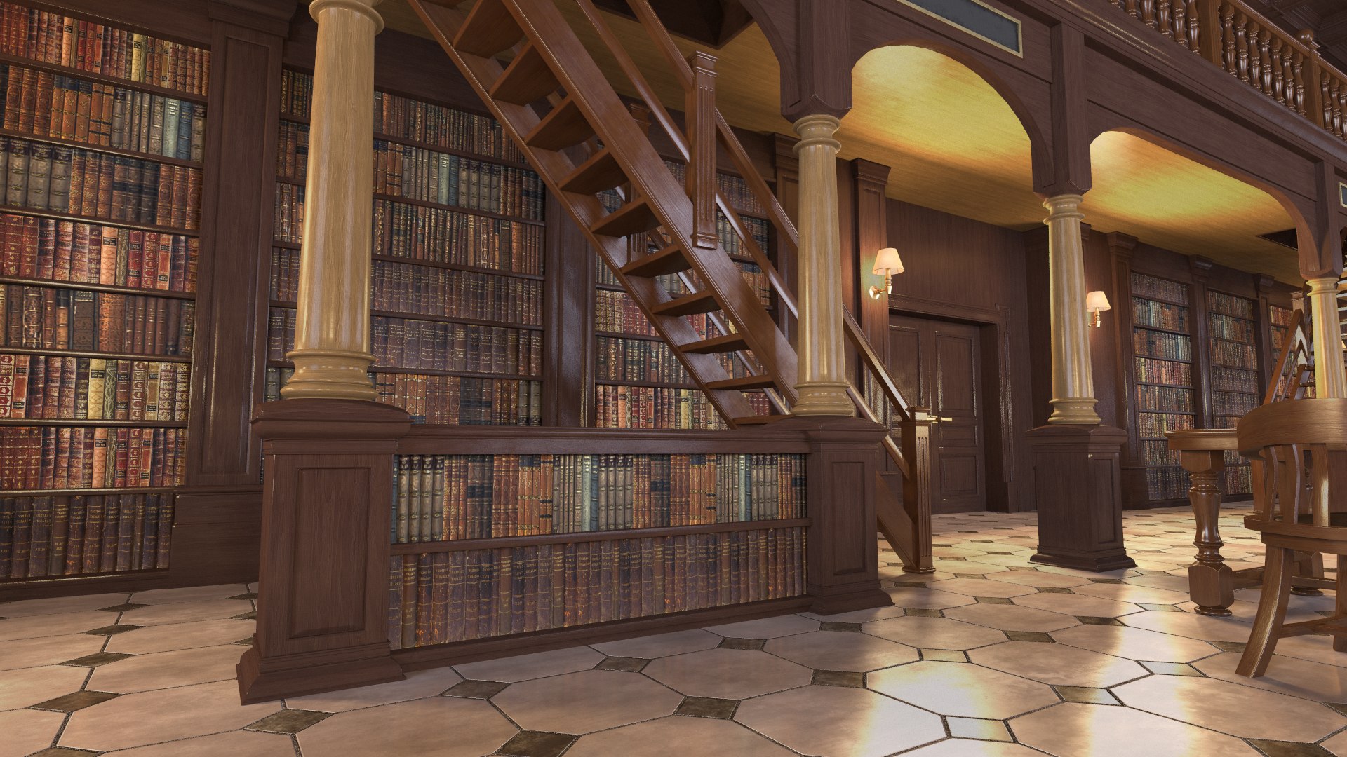 Classic Old Library 3D Model - TurboSquid 1672006