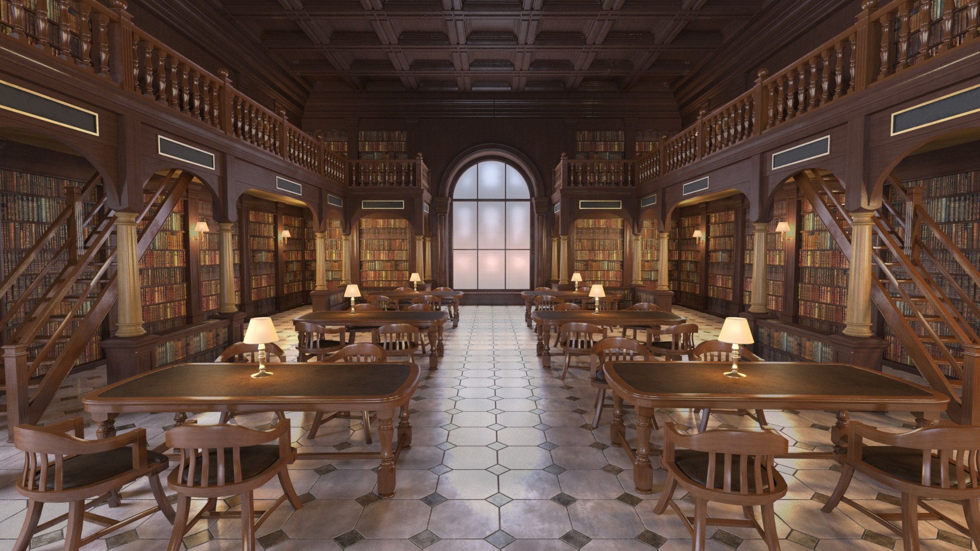 Classic Old Library 3D Model - TurboSquid 1672006