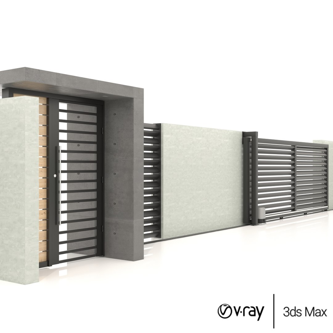 3D Minimalistic House Sliding Gate - TurboSquid 1186254