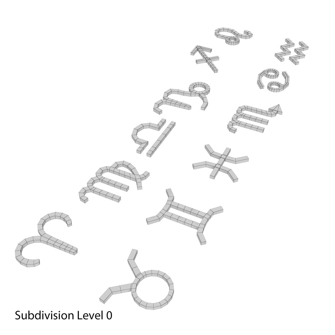 Zodiac Signs Gold 1 Model - TurboSquid 2143977