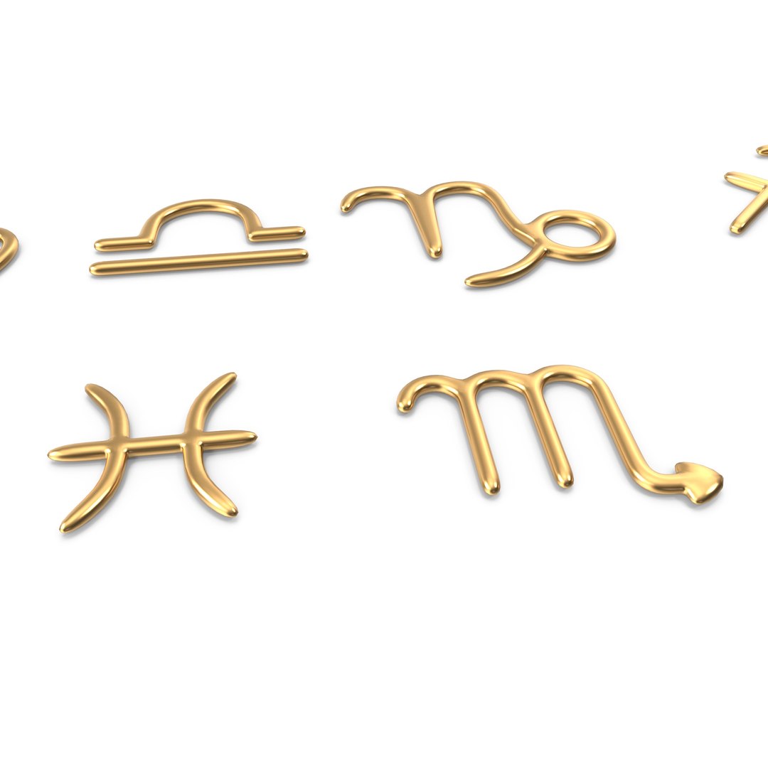 Zodiac Signs Gold 1 Model - TurboSquid 2143977
