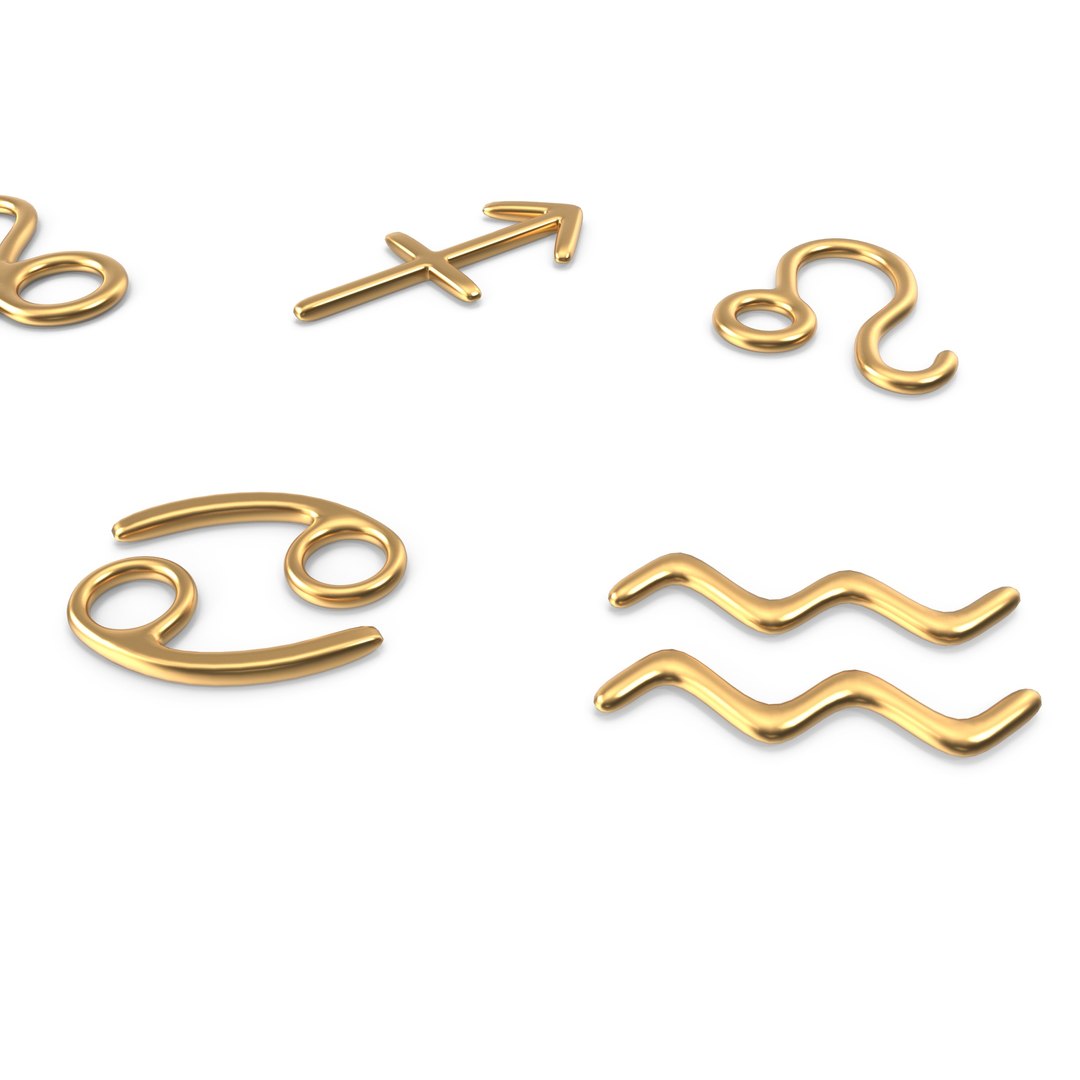 Zodiac Signs Gold 1 Model - TurboSquid 2143977
