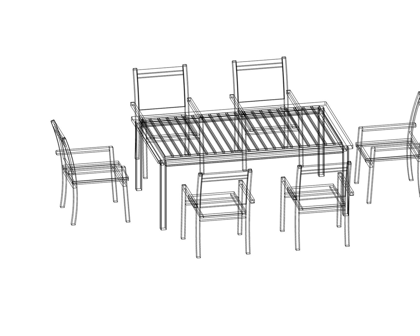 3D Outdoor dining table model - TurboSquid 2148857