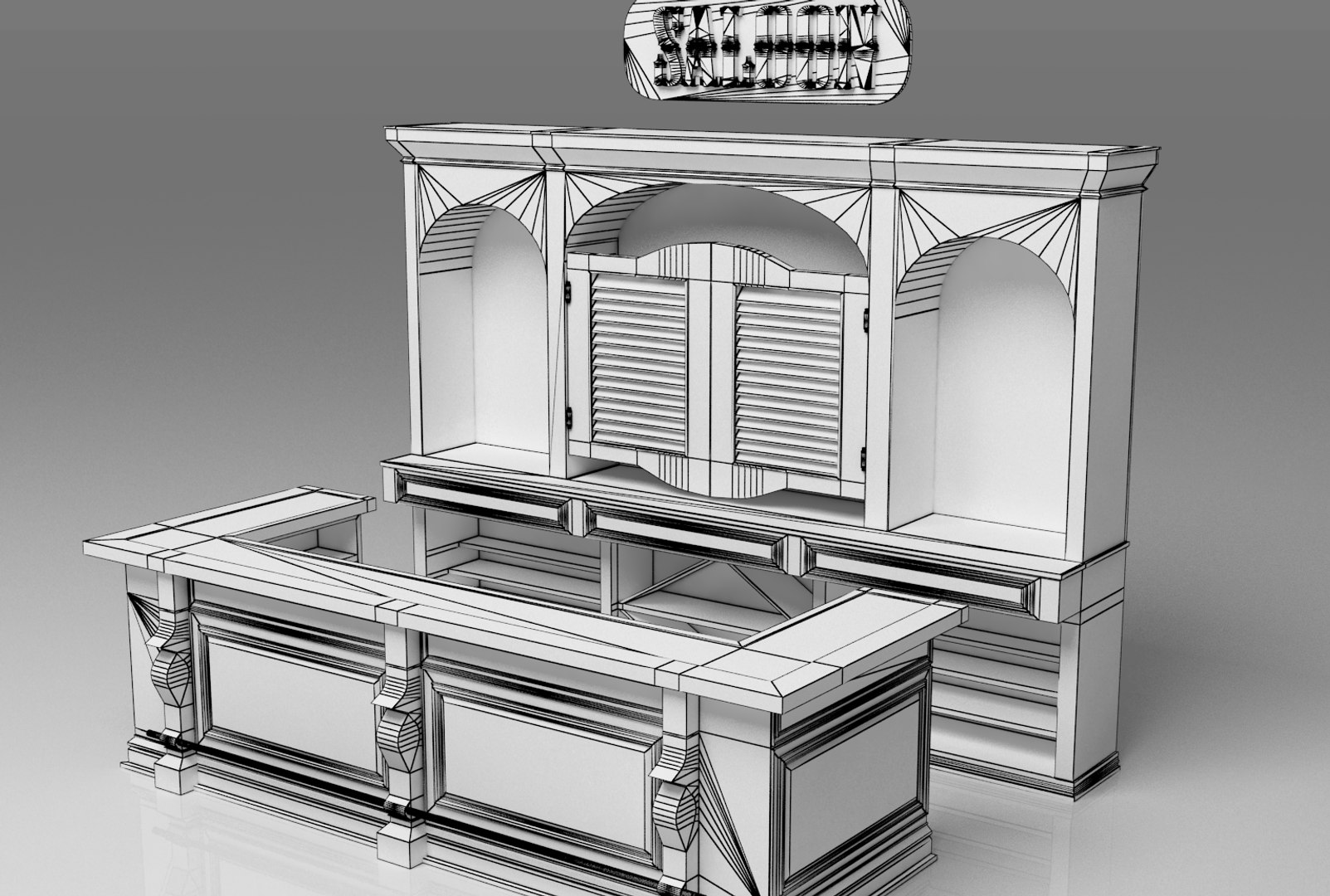 3d Model Saloon Bar