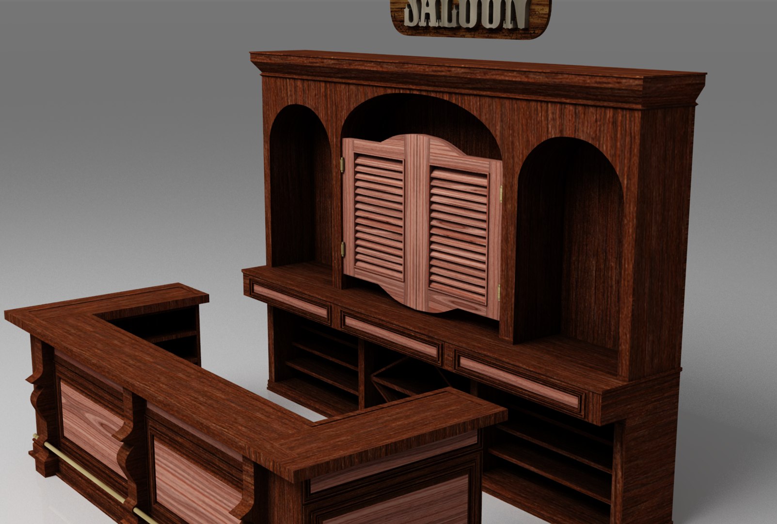 3d Model Saloon Bar