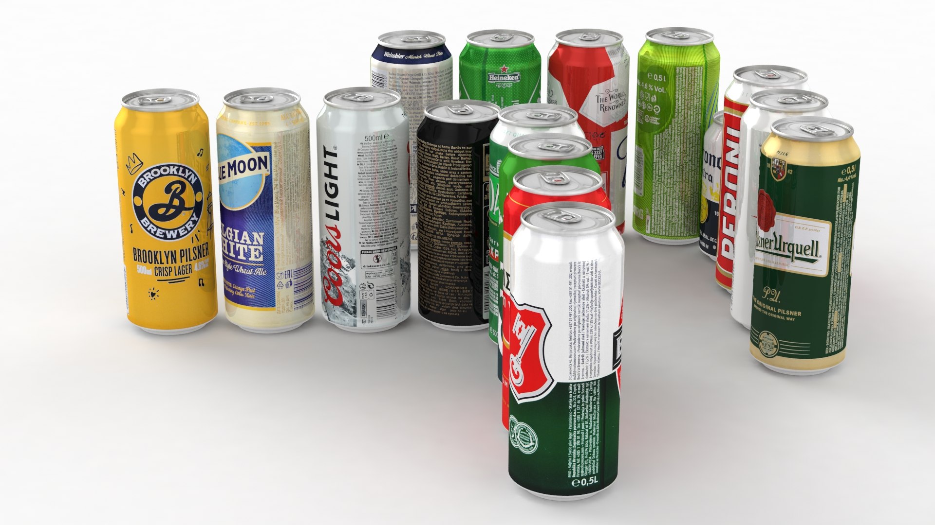 3D Beer Cans Of The World 16pcs Collection - TurboSquid 2027666