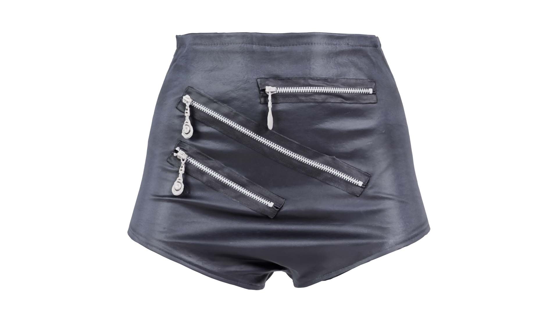 3D Highwaist Three Zipper Shorts Remastered - TurboSquid 2361862