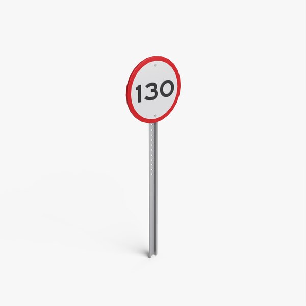 modelo 3d Señal de tráfico de límite de velocidad 130 - TurboSquid 2224118