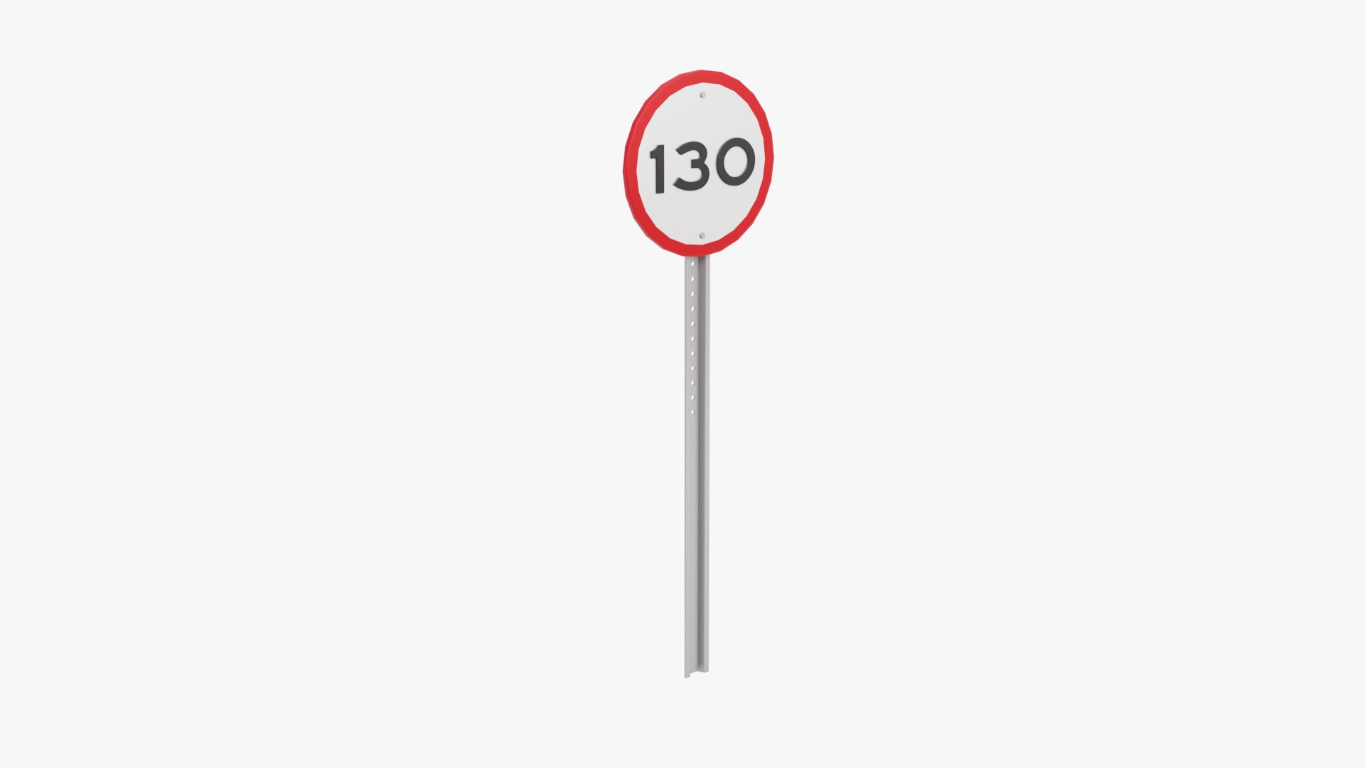 Speed Limit Road Sign 130 Model - TurboSquid 2224118