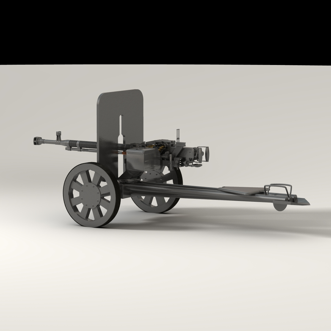 Dshk Heavy Machine Gun 3d Lwo