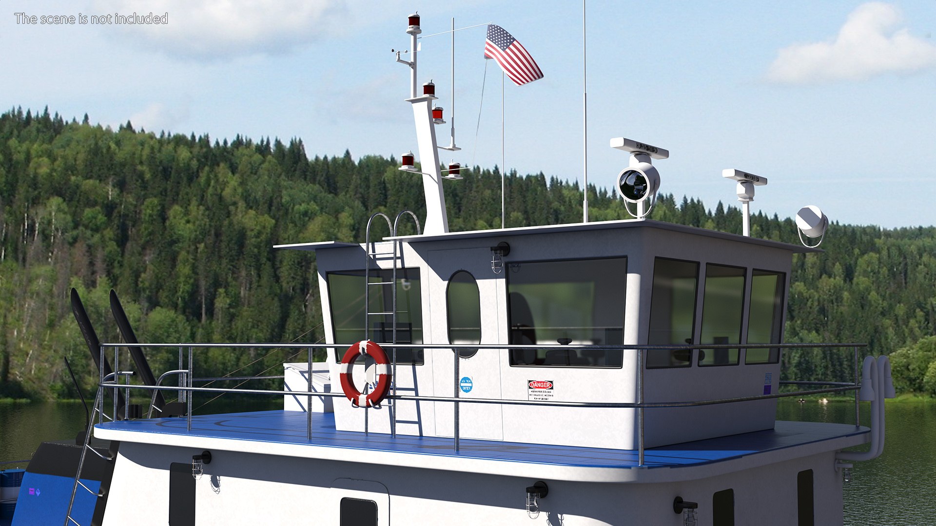 Push Boat Ship with Pontoon Barge Loaded Wood Logs 3D - TurboSquid 1852932