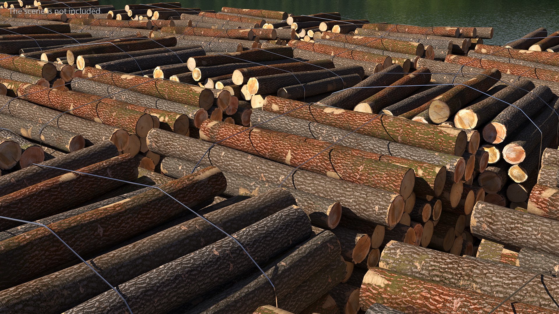 Push Boat Ship with Pontoon Barge Loaded Wood Logs 3D - TurboSquid 1852932