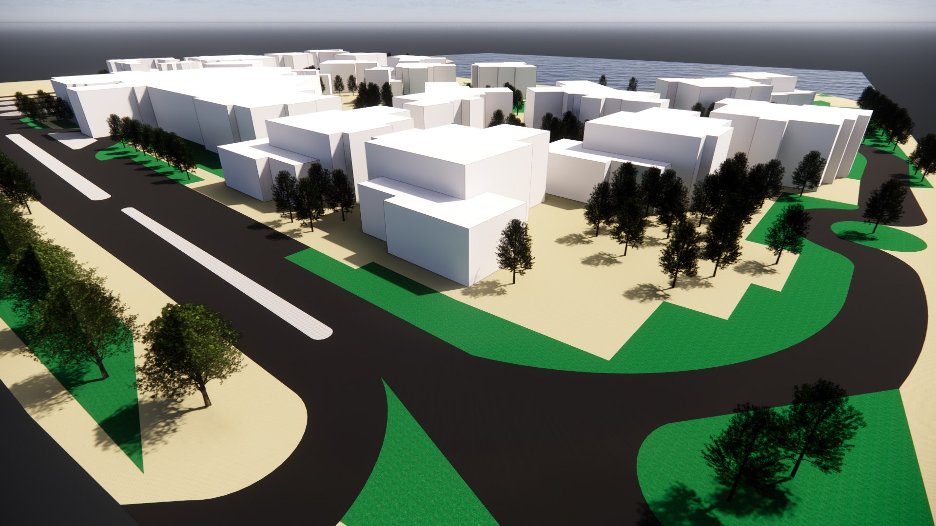 3D Beach Resort Qatar - Mass Buildings In Revit Model - TurboSquid 2223027