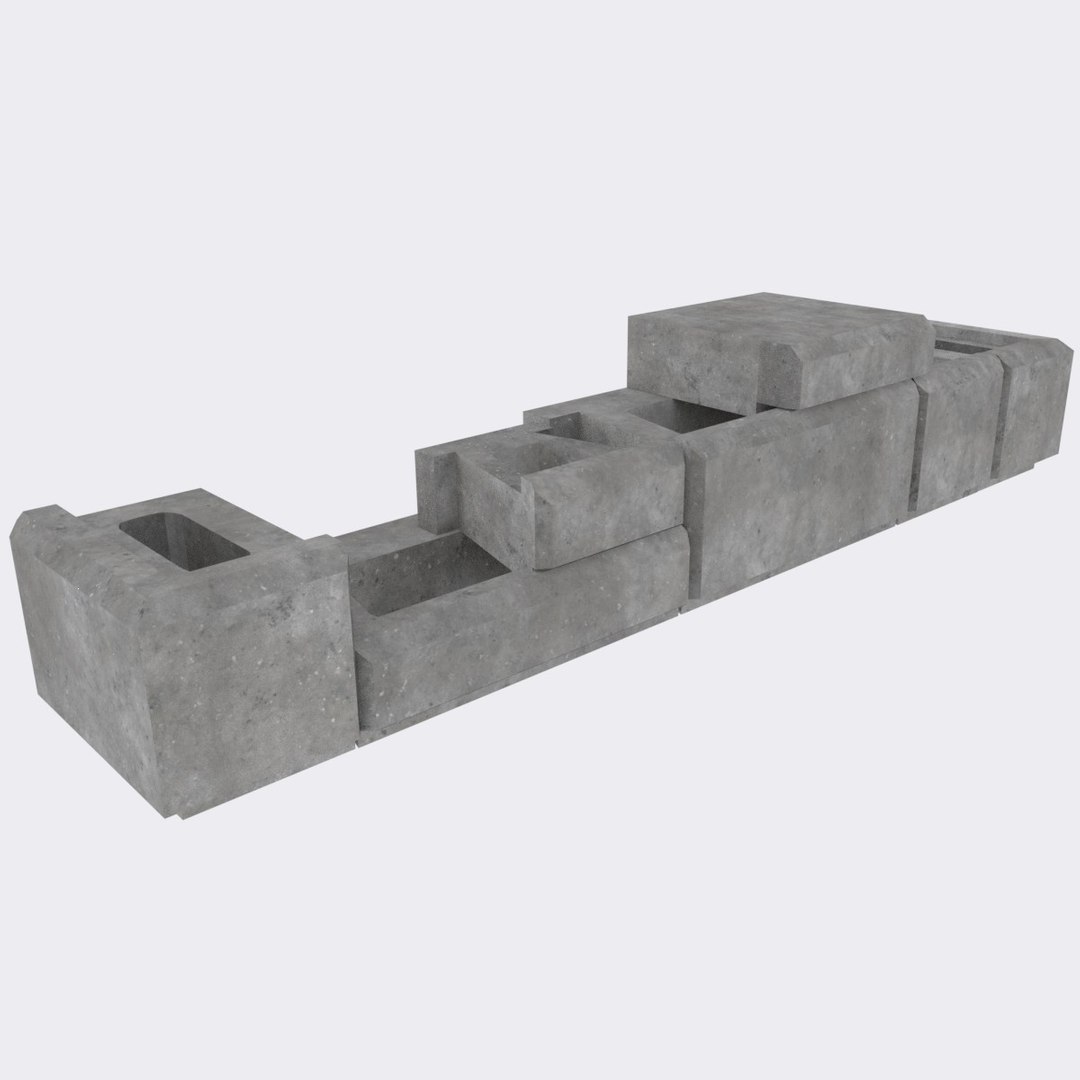 3D Concrete Landscaping Blocks Allan Model - TurboSquid 1387781
