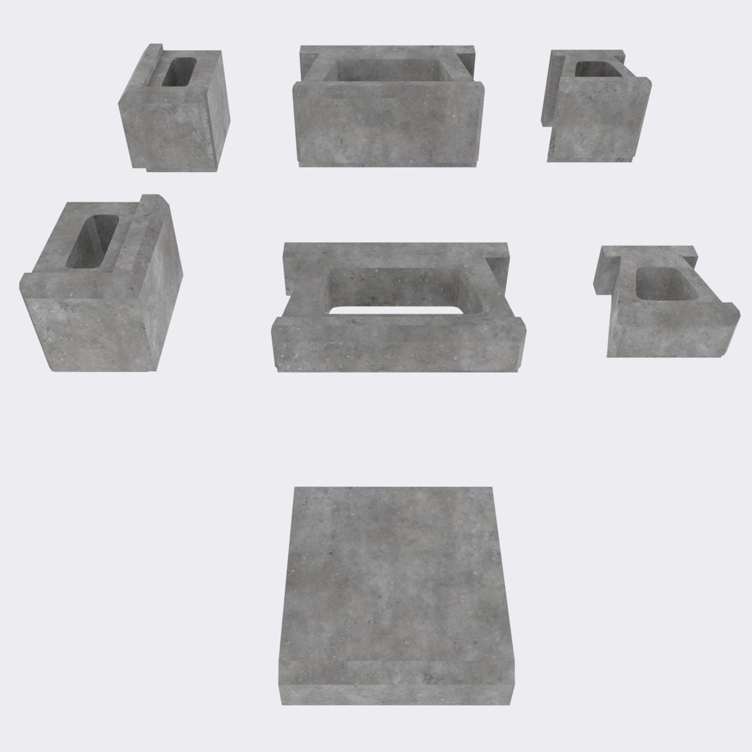 3D Concrete Landscaping Blocks Allan Model - TurboSquid 1387781