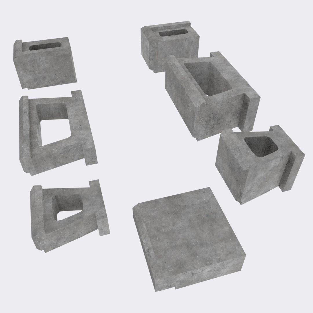 3D Concrete Landscaping Blocks Allan Model - TurboSquid 1387781