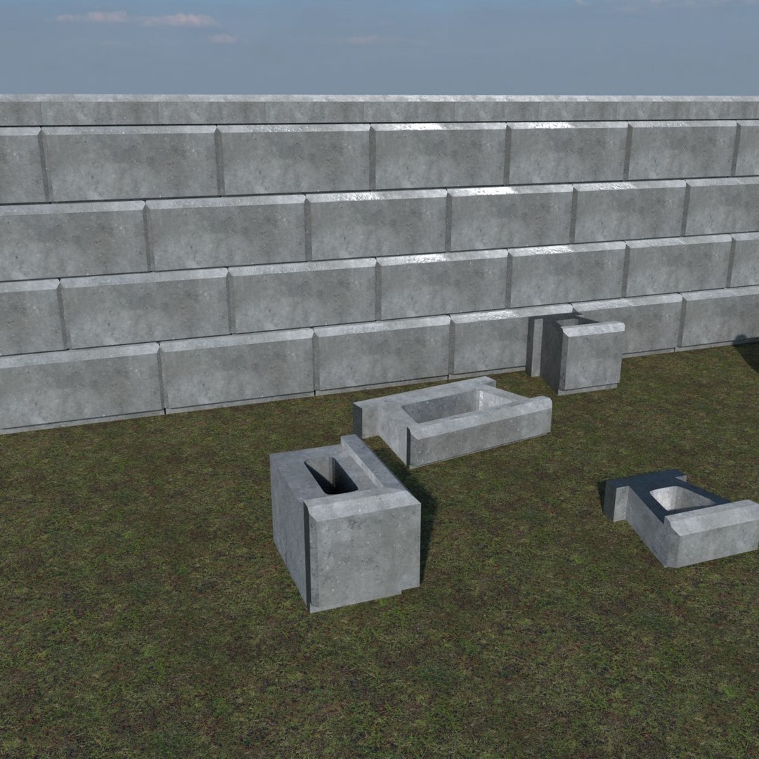3D Concrete Landscaping Blocks Allan Model - TurboSquid 1387781